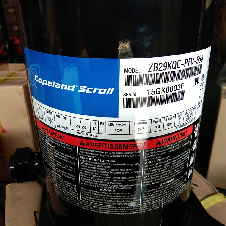 Zb29kqe-tfd-558 4hp Copeland Scroll Compressor - Buy 4hp Copeland Scroll Compressor,Copeland ...