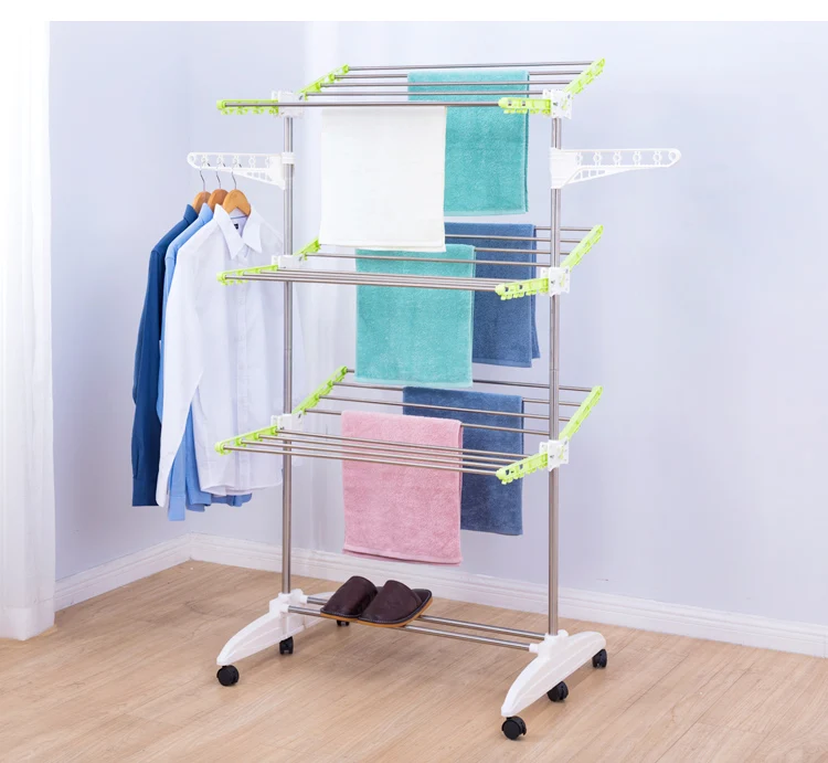 Folding Heavy Duty Three Layer Clothes Rack by YOULITE