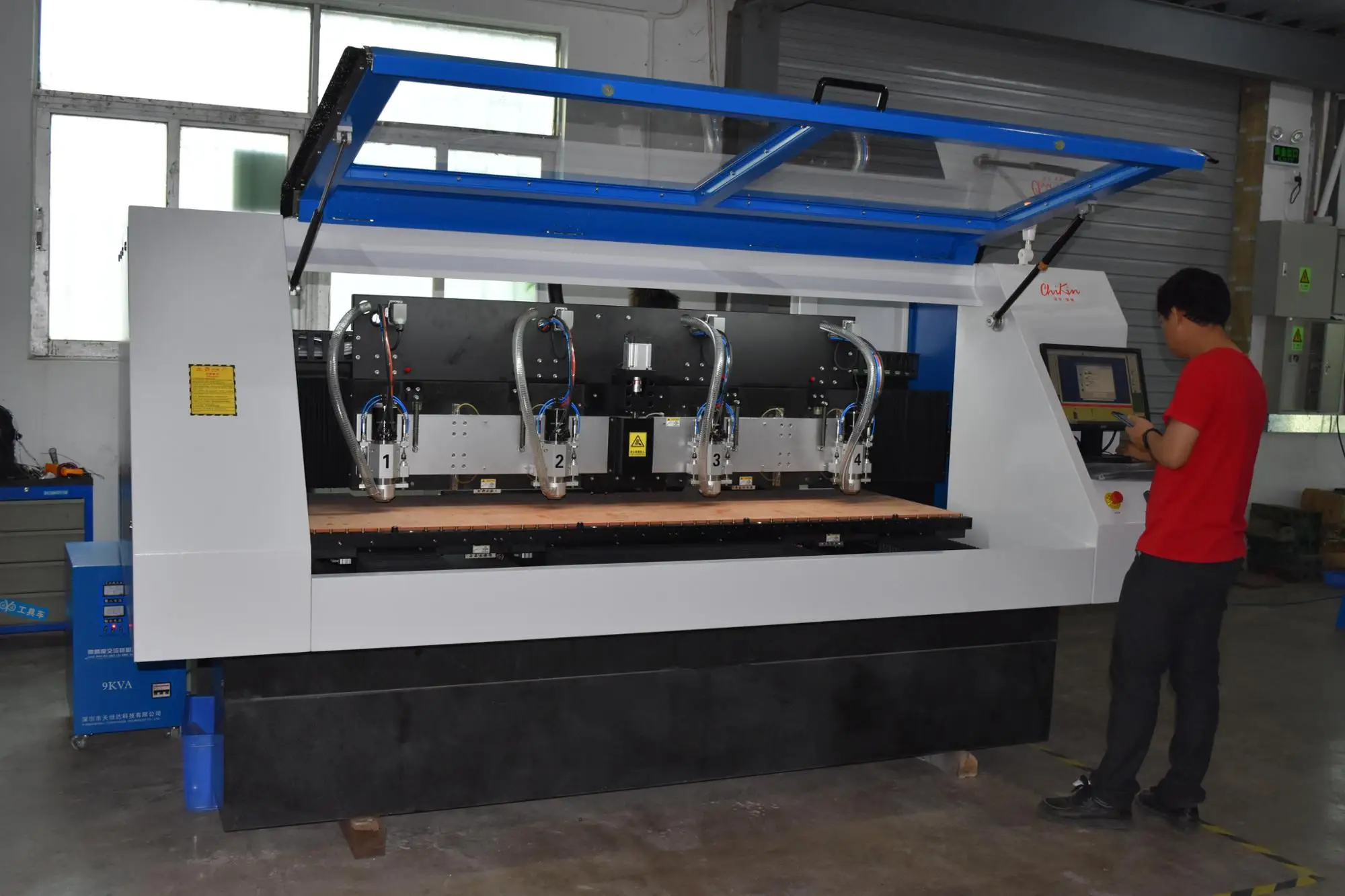 High Precision 2 Spindle Automatic Aluminium Pcb Cnc Driller Router ...