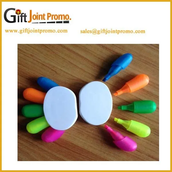 Wholesale Customized 5 Colors Highlighter Markers LOGO Printed