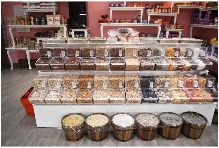 13l Grain Nuts Container Bulk Food Bins Candy Bins For Supermarket ...