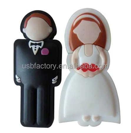 Bride And Groom Wedding Favors Pen Drive Bride/groom-shaped Usb Flash ...