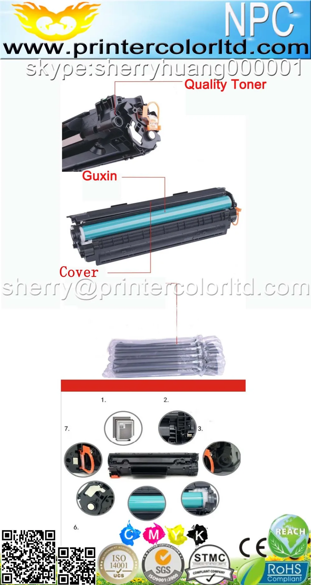Universal 285a 435a 436a Compatible For Hps Toner Cartridge 285a 436a ...