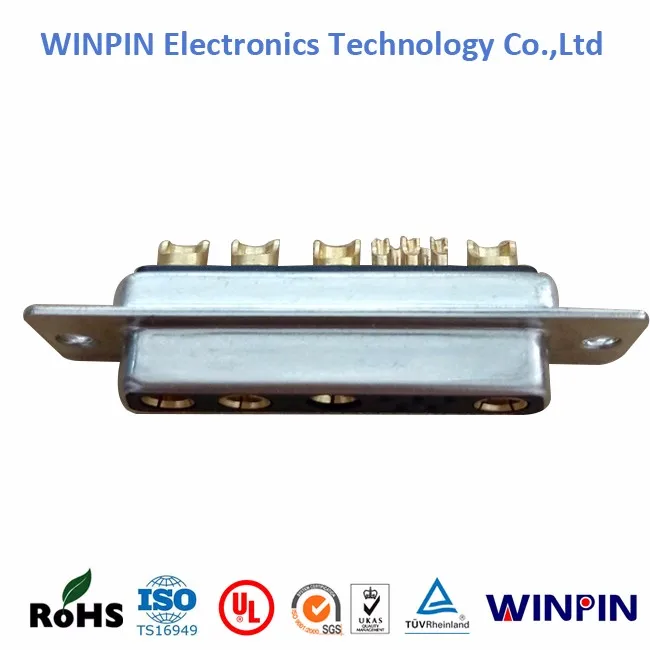 High Current Pin D-sub Connector 9w4 Car 5+4 Db 9w4 Mixed Current Bent ...