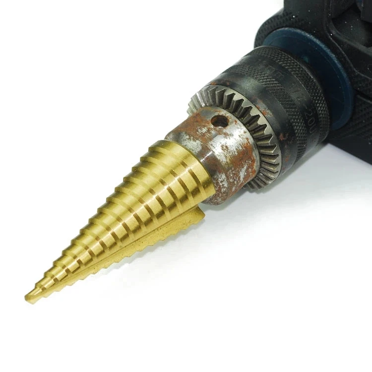 Straight Flute Tin Coated 4-20mm Hss 6542 Step Drill Bit Tool Set - Buy Hss Step Drill,Step ...