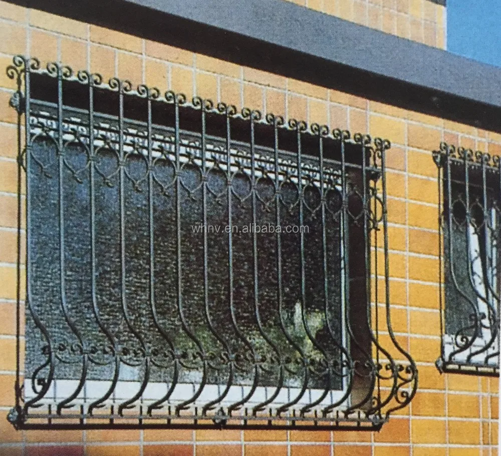 Ornamental Wrought Iron Window Grill Design for Security
