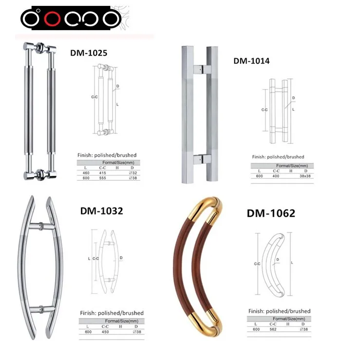 Domo Elegant Design Vertical Long Stainless Steel Pull Handle For Entry ...