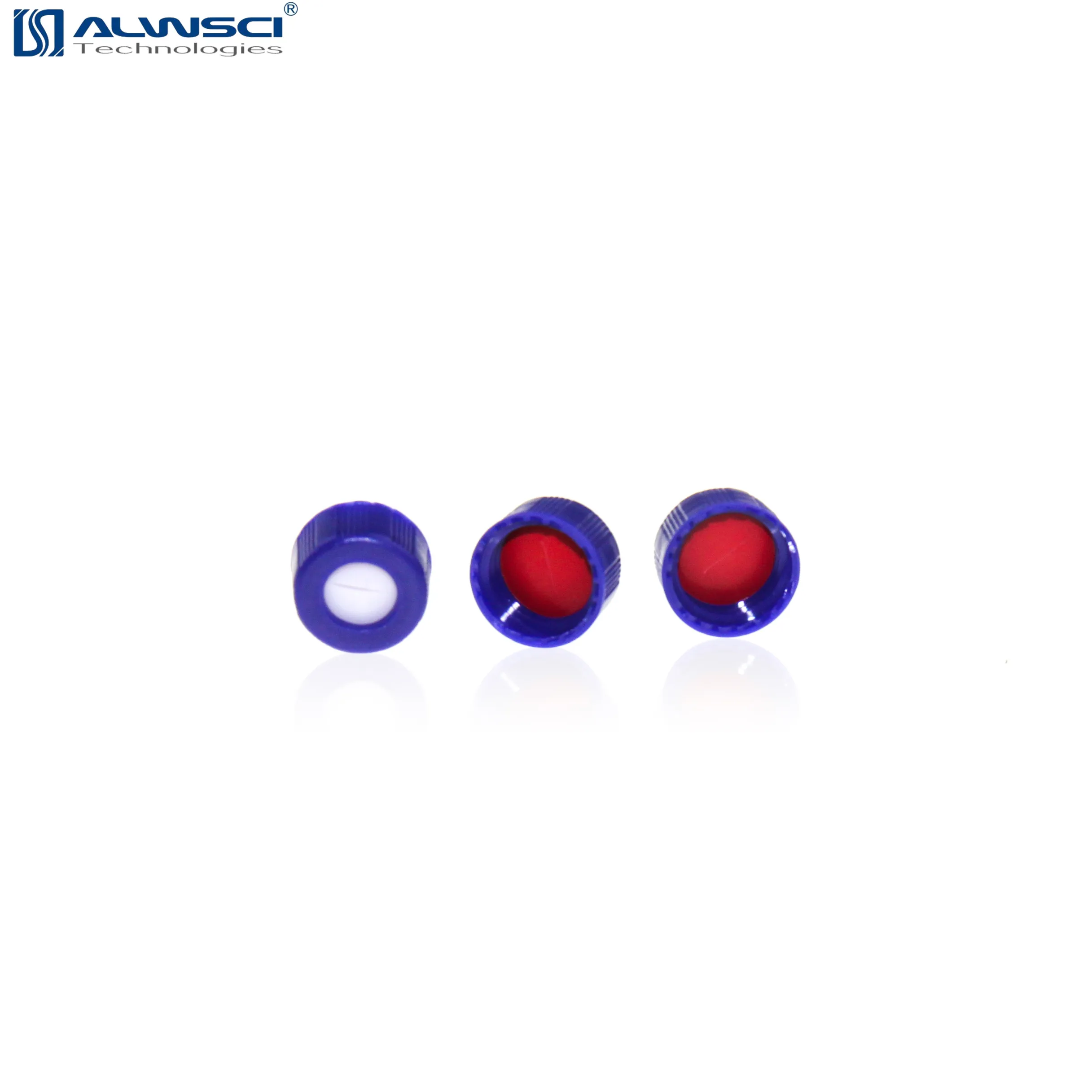 ALWSCI Blue Ribbed Screw PP Cap and Pre Slit Septa for 2ml 9-425 ...