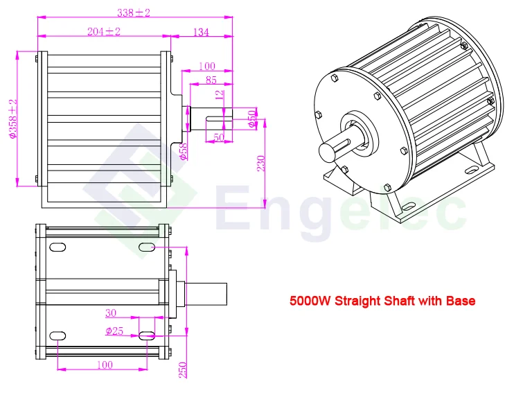 5000W Three Phase PMG 96/120/220v 300rpm Low Rpm Generator