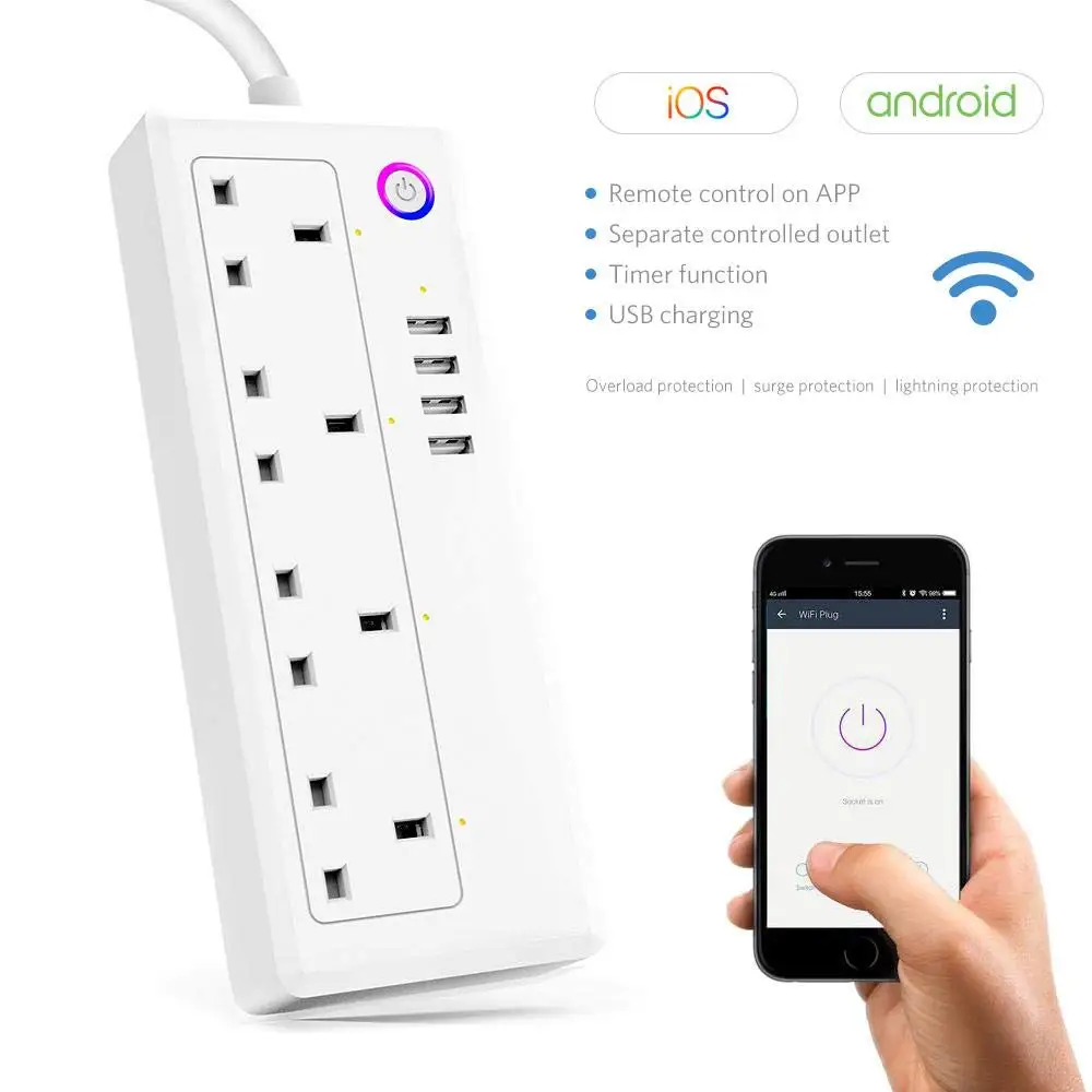 Smart Power Strip with USB Ports - Alexa & Google Assistant