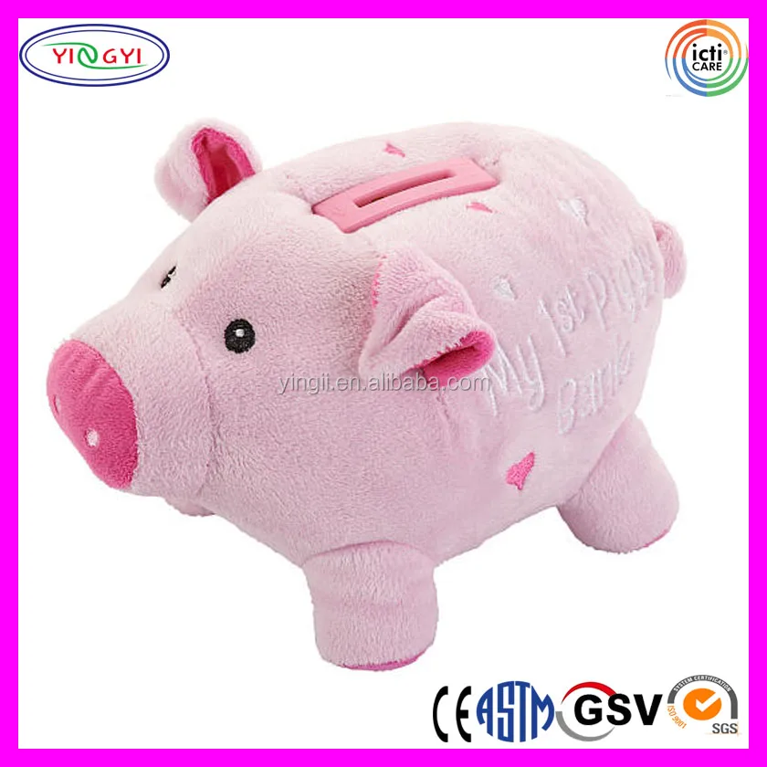 D589 Kids Piggy Bank Soft Pink Stuffed Toy Plush Piggy Bank - Buy Plush ...