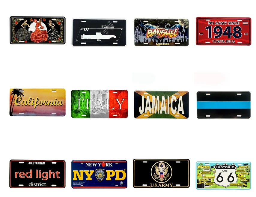 Wholesale Custom Embossed Design Aluminum Mini License Plates