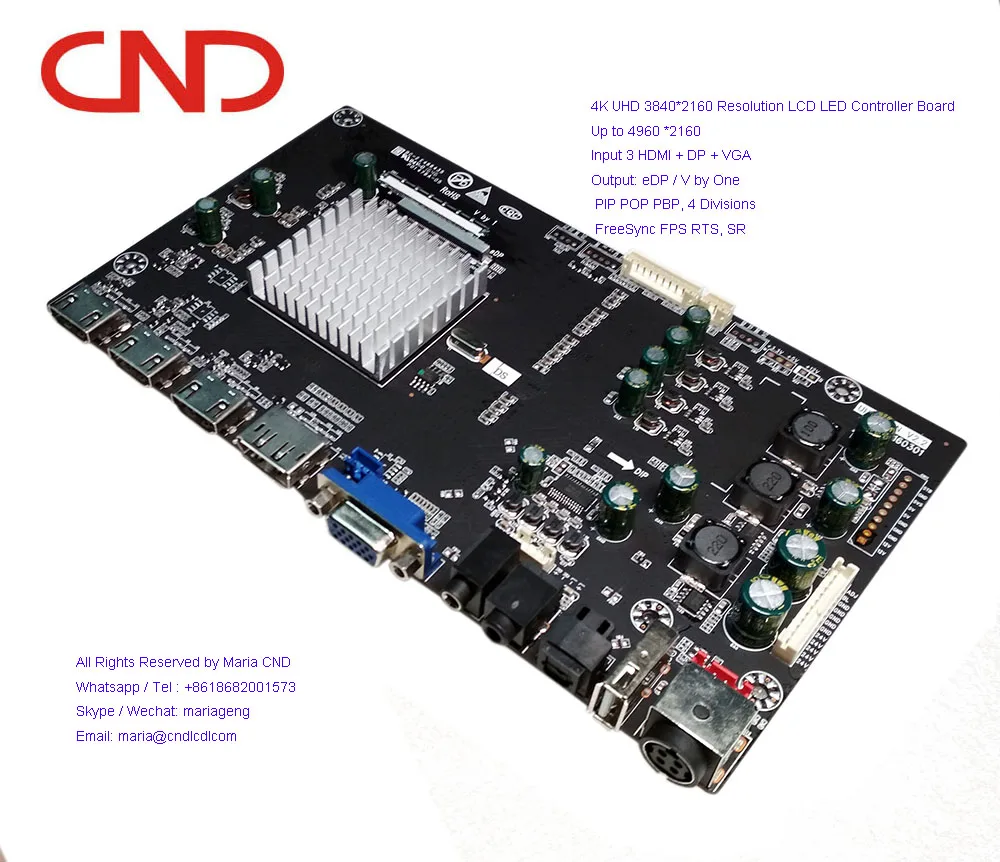 4k 3840*2160 8lane 51pin V By One Free Sync Led Lcd Panel Controller ...