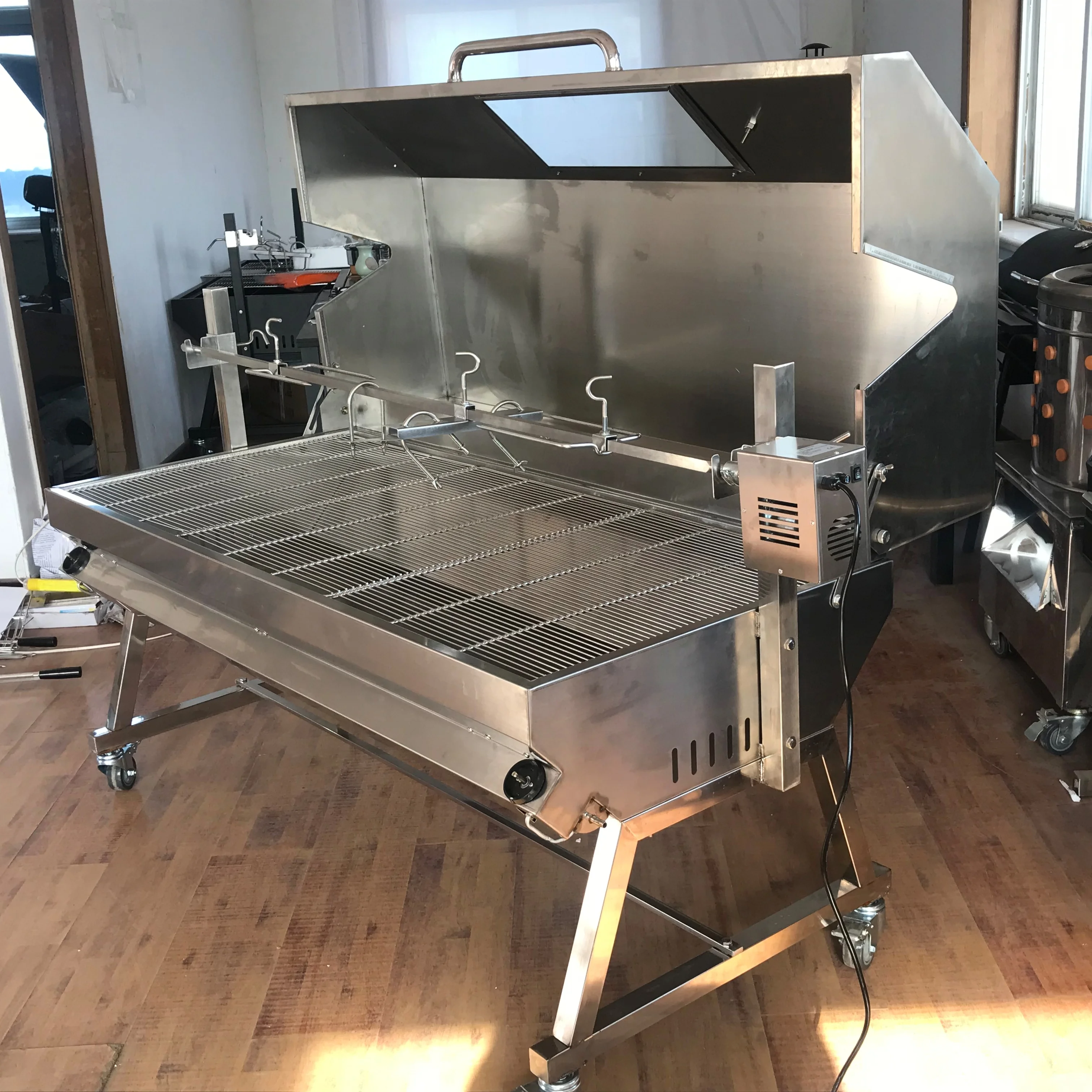 Rotating Motorized Battery Operated Rotisserie Grill Bbq Electric ...