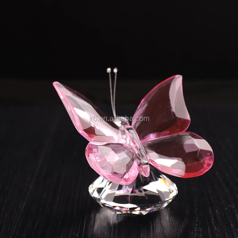 Pink Glass Butterfly Figurines - Perfect for Weddings & Home