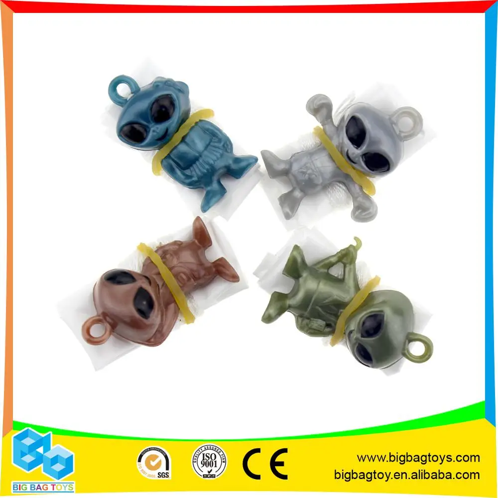 Colorful Plastic Aliens Paratroopers Mini Parachute Toy