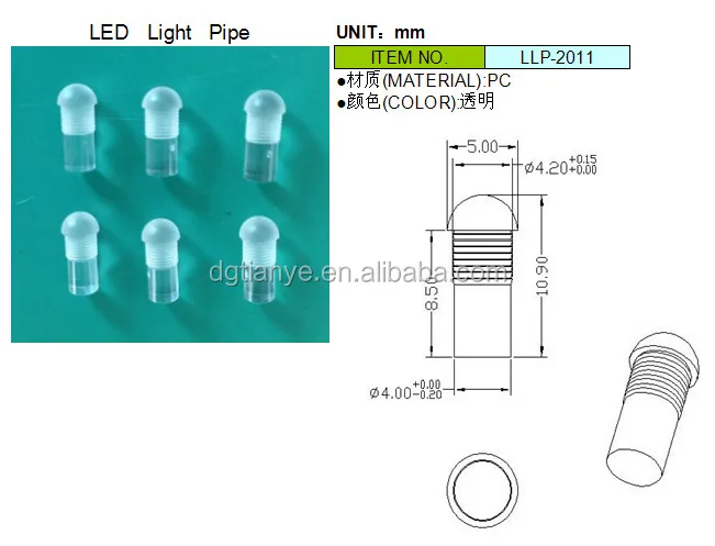 4mm Water Proof Led Light Pipe For Led0603 0805 - Buy Led Light Pipe ...