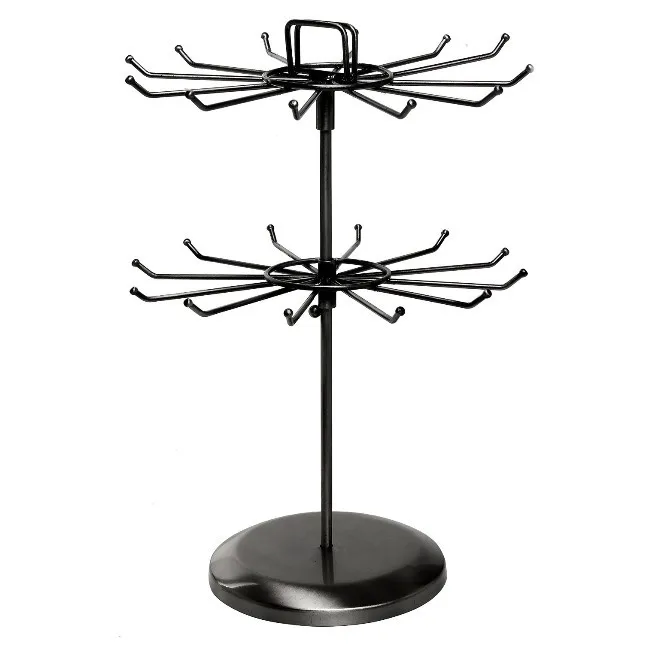 Customized 2-tier Rotating Peg Hooks Metal Counter Top Spinner Rack ...