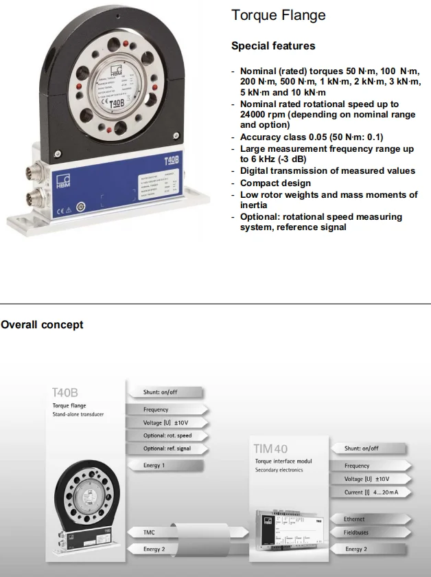 HBM High Speed T40B Torque Transducer - Precision & Durability
