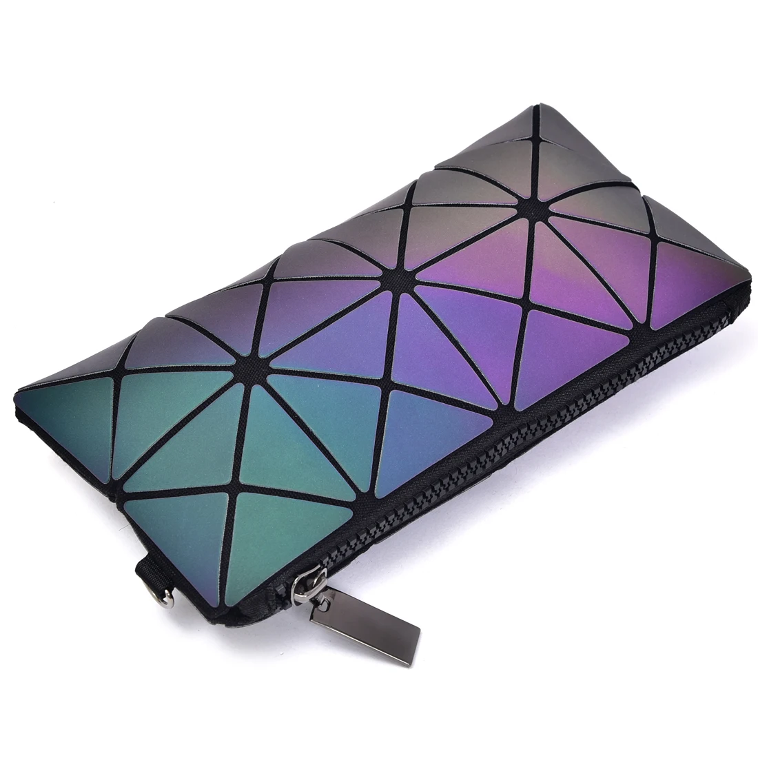 Durable Geometric Wallet Luminous Lattice Purse For Women Pu Geometric ...