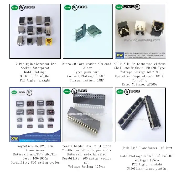 8 Pin Rj5 Modular Jack Connector With Led J1011f21pnl - Buy Rj45 ...