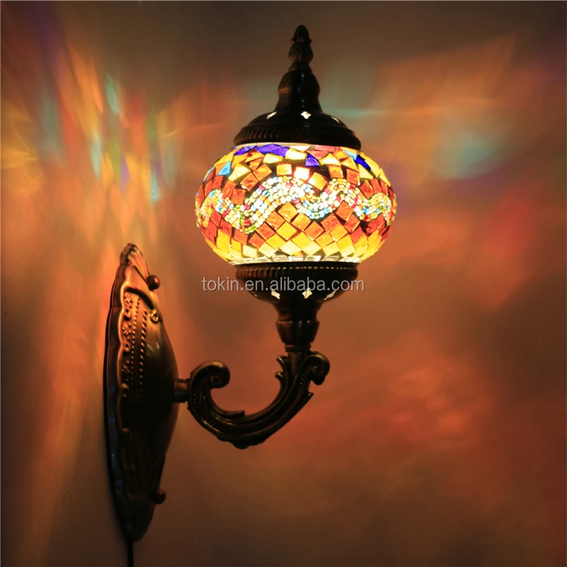 Handmade Home Decorative LED Turkish Wall Lamps - 50 Iron 15 Crystal