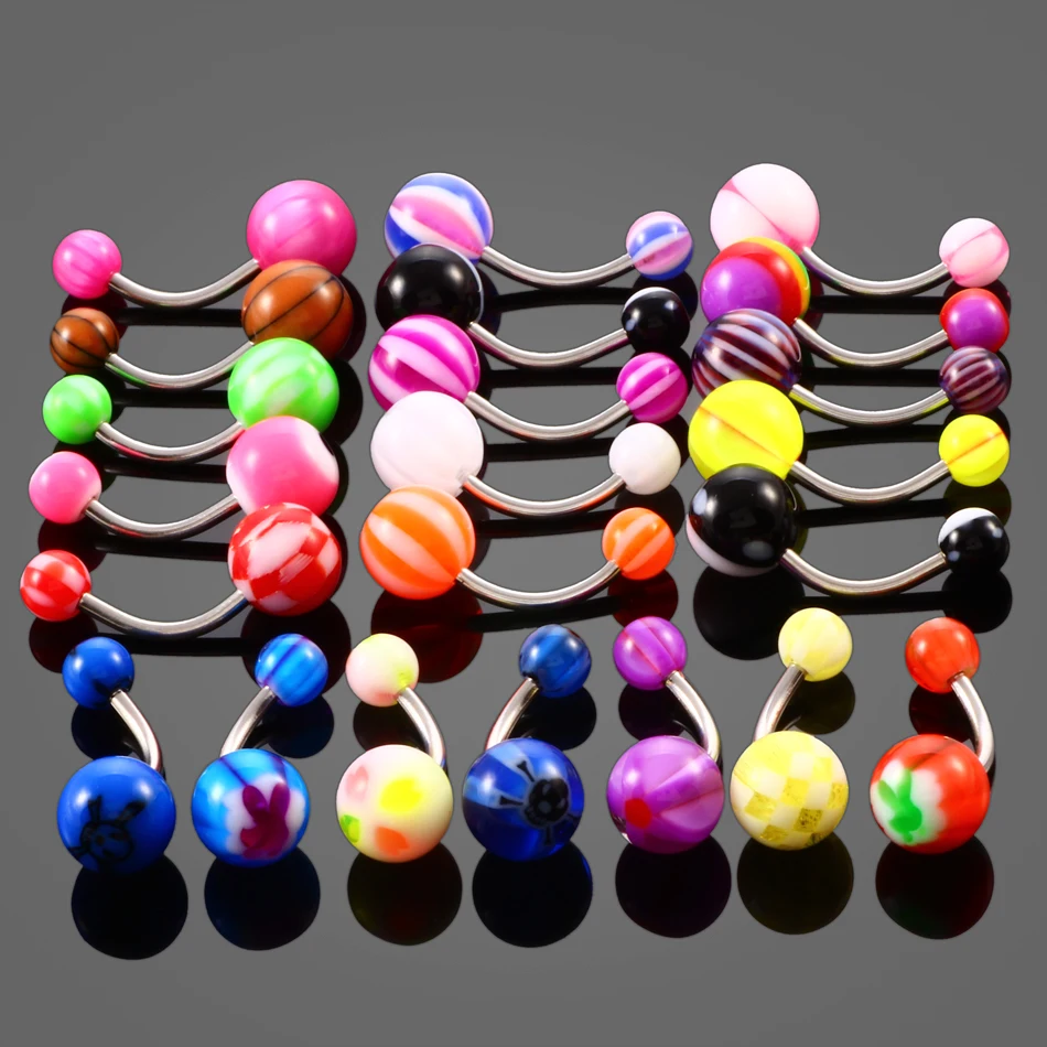 Colorful Sexy Belly Bars Body Piercing Jewelry Mixed Colors Acrylic Belly Button Rings Buy