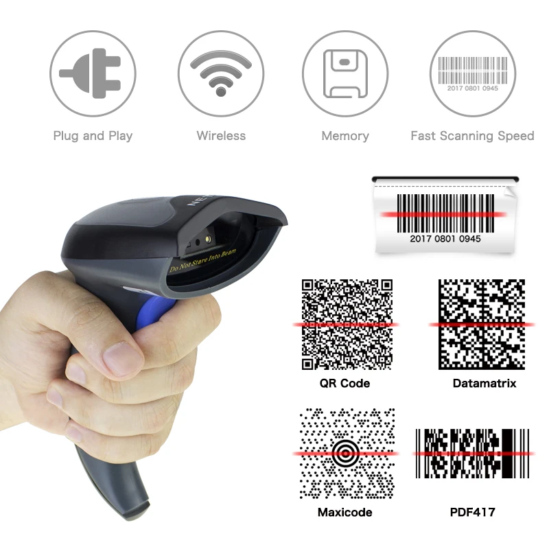 Handheld 2d Wired Supermarket Image Barcode Scanner Decode Qr Code Data ...