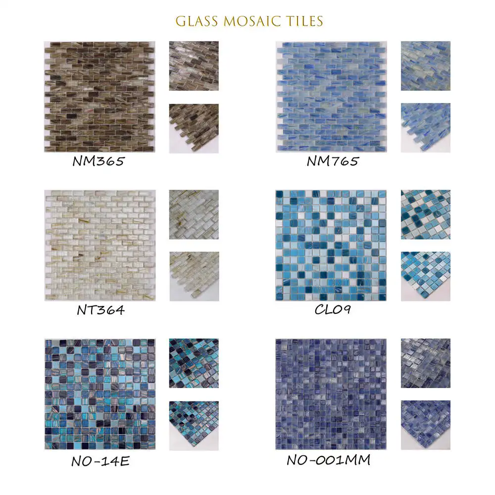 Cheap Price Mesh 4mm Blue Hot Melt Iridescent Glass Mosaic Pool Tile ...