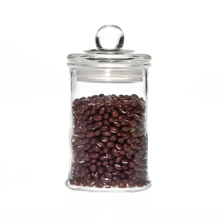 160ml 5.5oz Mini Small Straight Round Glass Candy Jars With Glass Lids ...