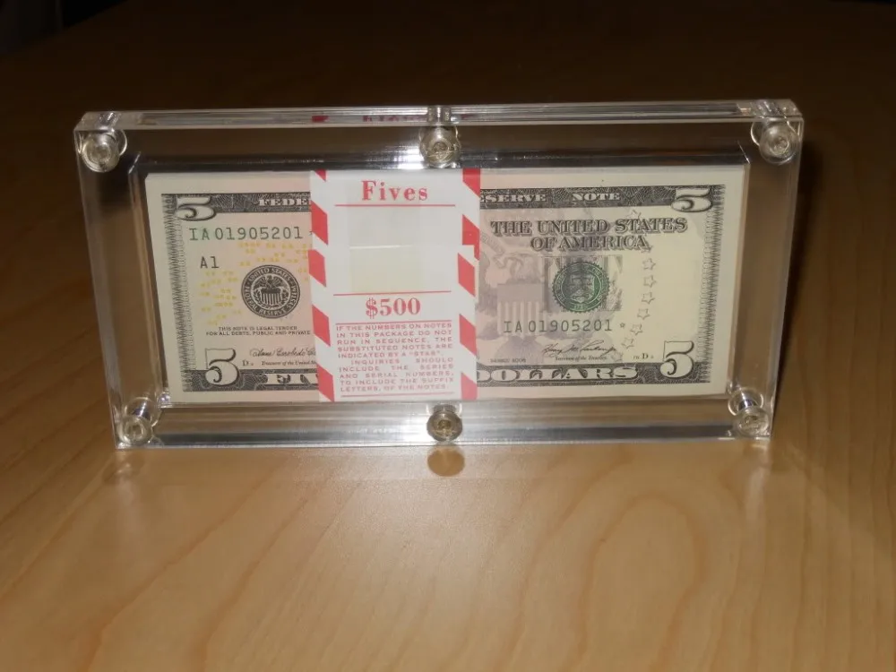 Customized Clear Hd Acrylic Block Frame For Money Banknote Holder - Buy ...