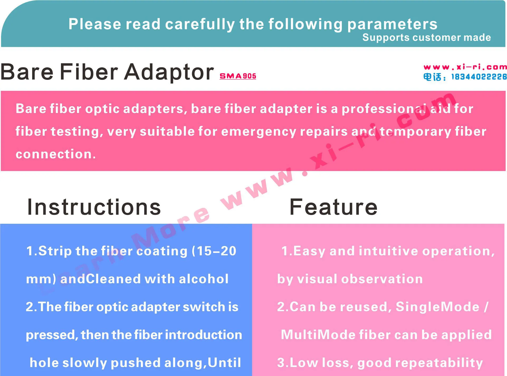Sma Bare Fiber Optical Adapter - Buy Sma905 Adapter,Sma Bare Fiber ...