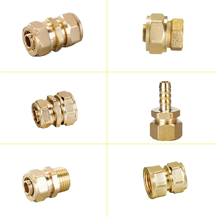 Ferrule Brass Swivel Pipe Fitting Union Connector Pex Al Pex Brass Compression Pipe Fittings For ...