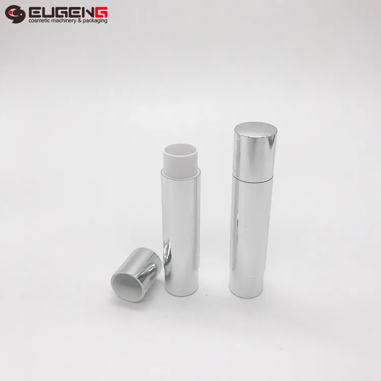 Wholesale Custom Empty Round Silver Slim Metal Lip Balm Tubes ...
