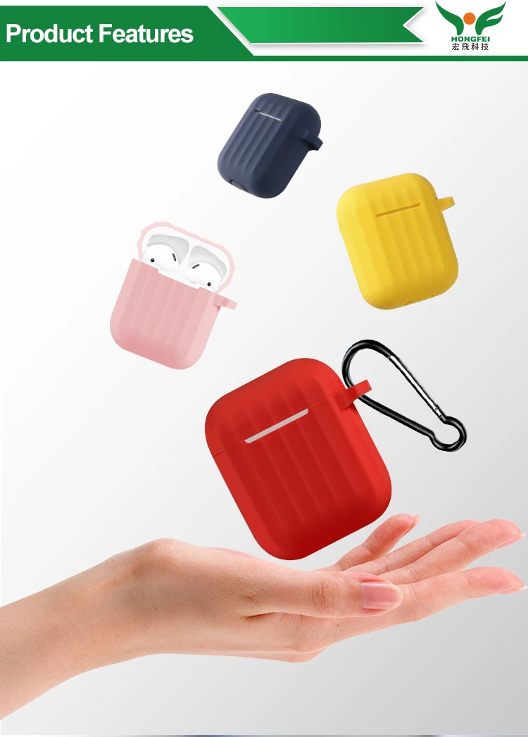 Silicone Protective Case For Airpod 1/2 Covers With Keychain For Apple ...