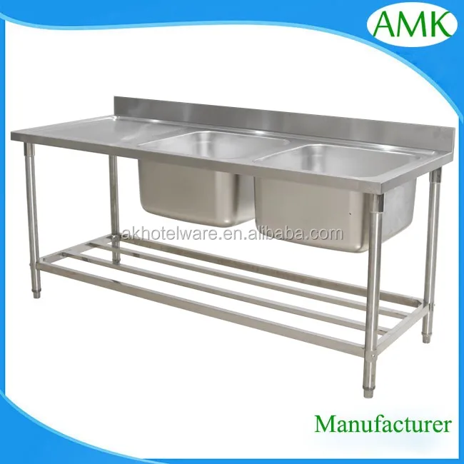 Restaurant Supermarket Fish Cutting Table Stainless Steel Industrial ...