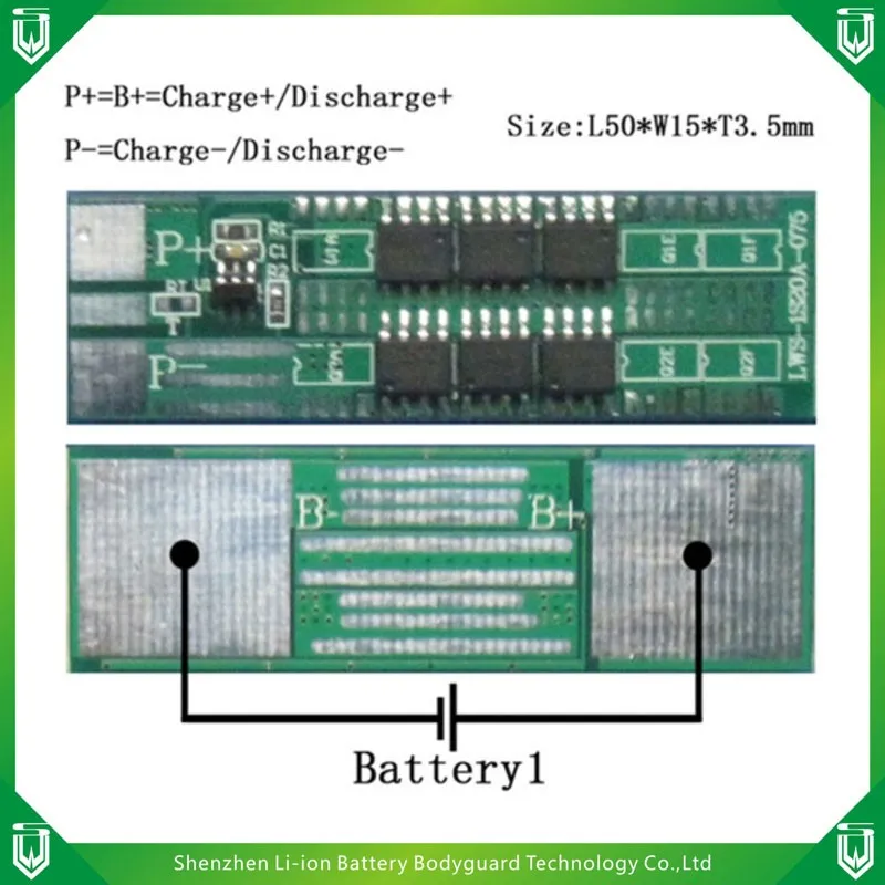 LWS 1S 20A Battery Management System for Lithium Batteries