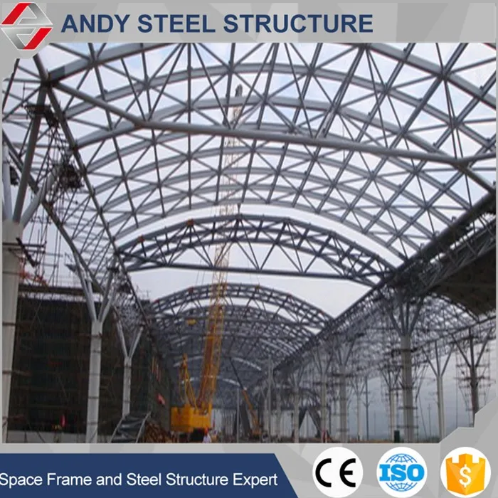 Arched Light Weight Space Truss Structure Systems Train Station Roof ...