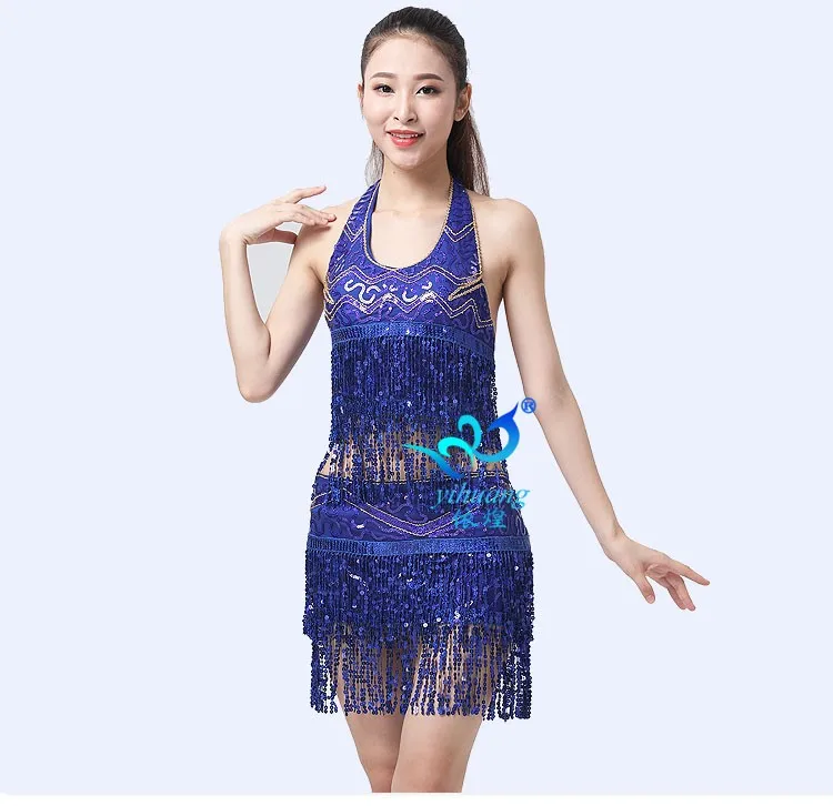 Women Sexy Latin Belly Dance Sequin Bra Tassel Top Party Club Wear ...