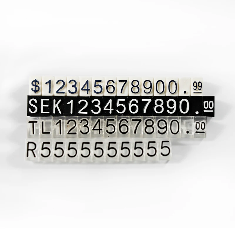 Plastic Black Numbers Price Tag Cube Display Accessory