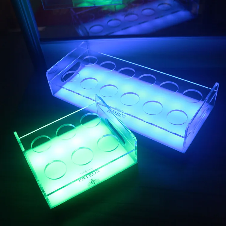 Colorful Led Light Up Shot Glass Tray Led Acrylic Tray For Cups Shot ...