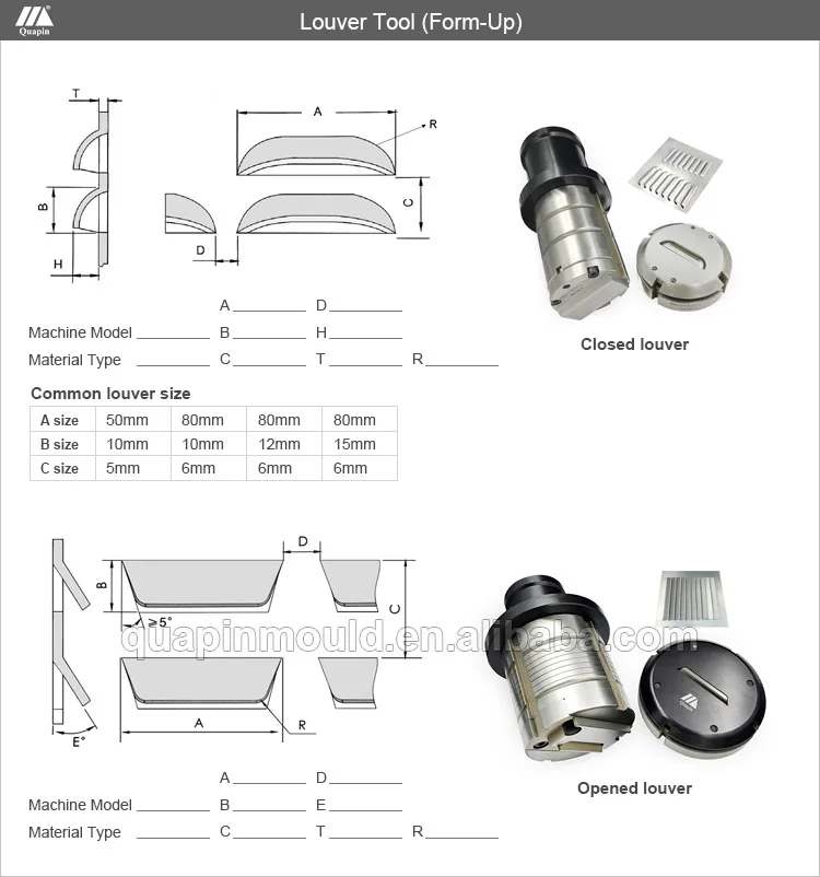 Amada 80*15mm Cnc Turret Punch Press Louver Tool Oem | Wholesale