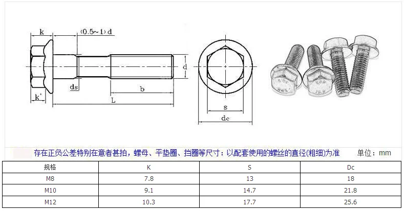 High Quality Stainless Steel M7 Hex Flange Bolt - Buy M7 Flange Bolt ...