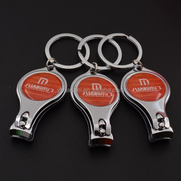 Promotional 3-in-1 Steel Keychain Nail Clipper with Opener