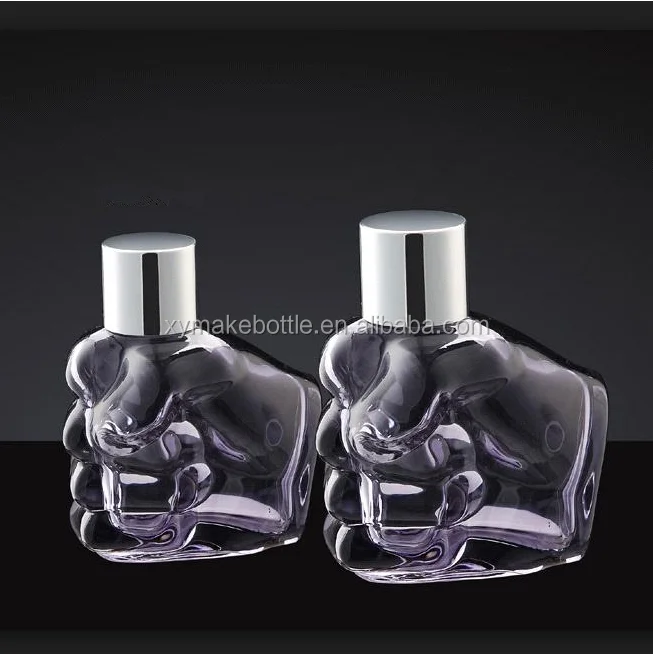 Fist Shaped Clear Glass Bottle With Pump Spray Two Different Volume ...