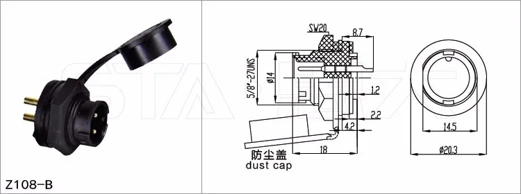 Ltw Z108 Straight Male And Female Electrical Connector,Ip67 2 3 4 5 6 7 ...