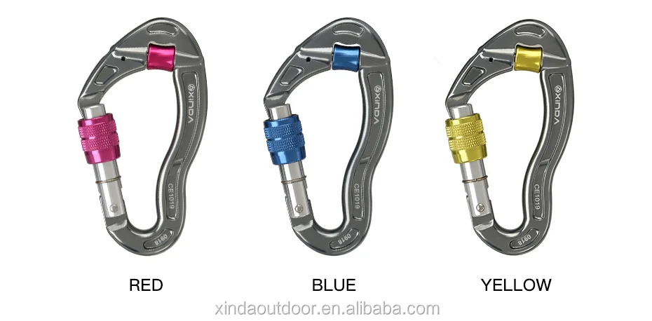 XINDA 25kn Lightweight Aluminium Alloy Screwgate Carabiner