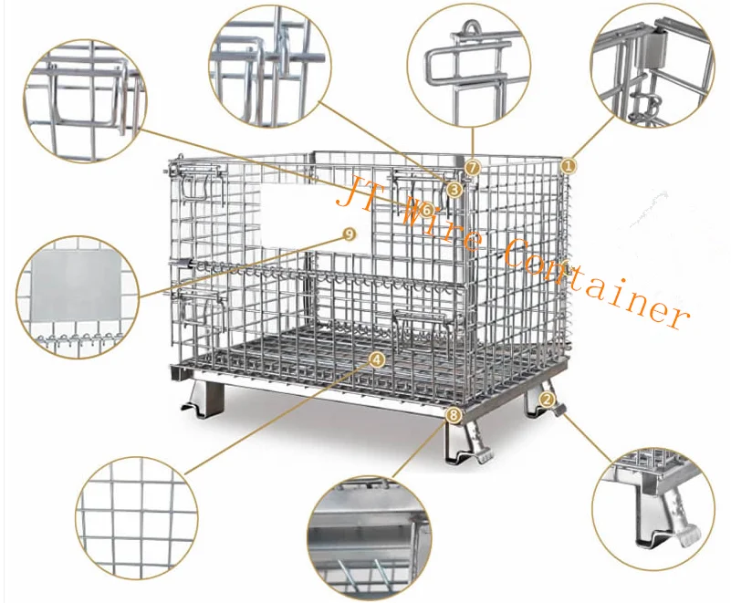 Storage Folding Metal Crate With Wheels - Buy Metal Crate With Wheels ...