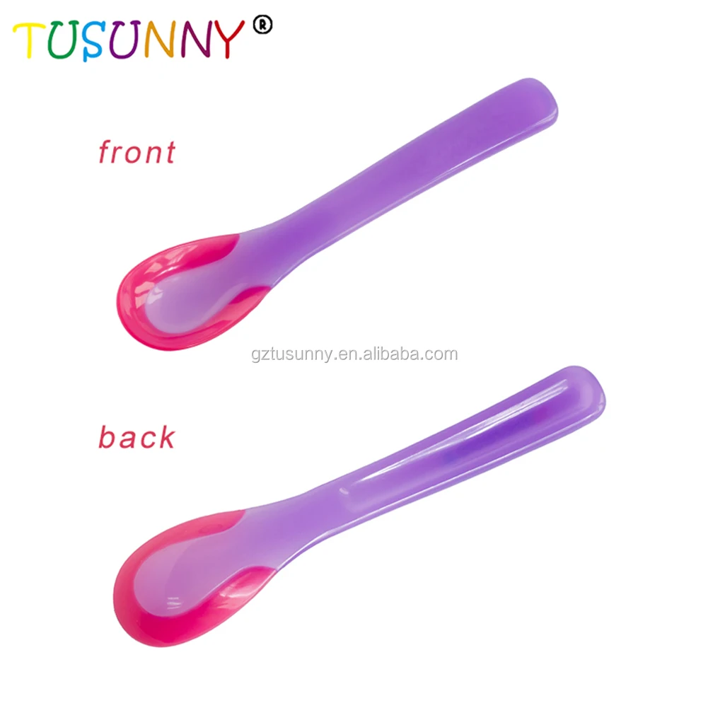 Heat Sensitive Plastic Pp Color Change Baby Food Spoon - Buy Baby Food ...