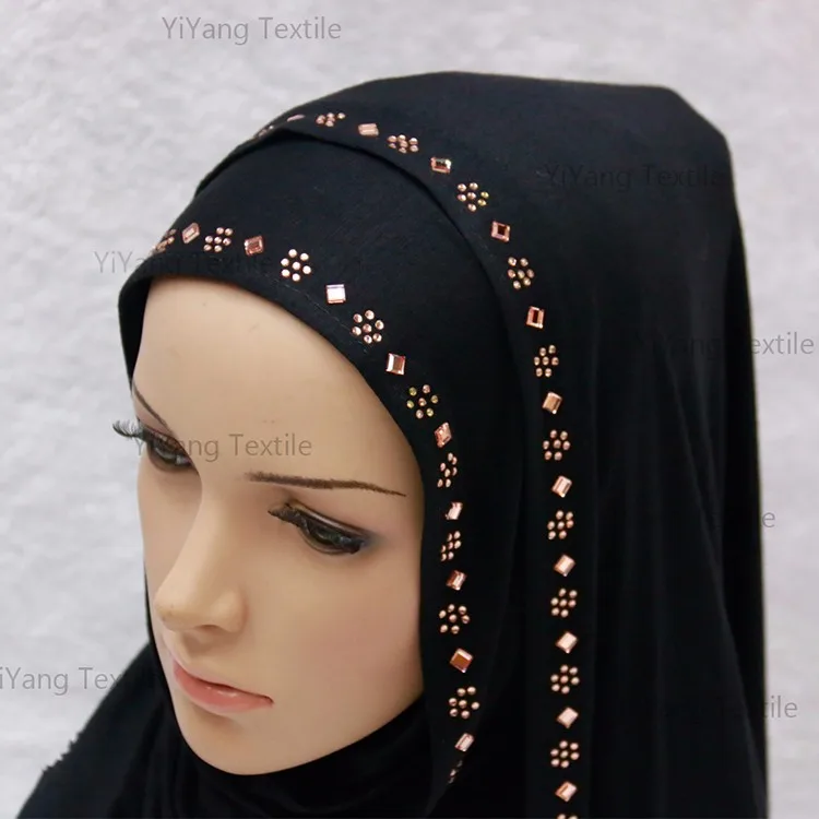 Solid Color Beaded Pakistani Fashion Custom Hijab Scarves - Buy Custom ...